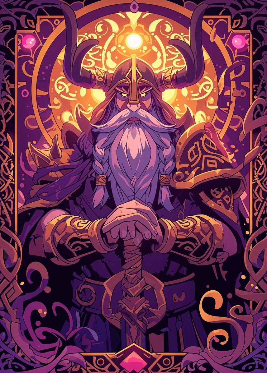 'Viking Warrior Magic Card' Poster, picture, metal print, paint by ...