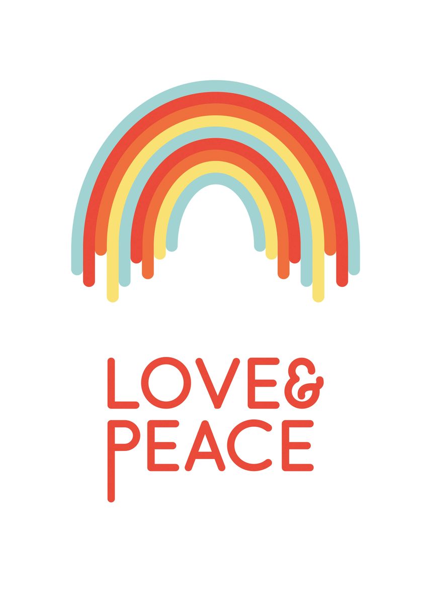 'Love and Peace Quote' Poster, picture, metal print, paint by Martina ...