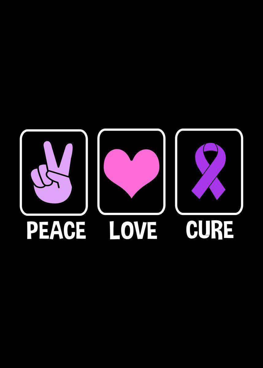'Peace Love Cure' Poster, picture, metal print, paint by FunnyGifts ...