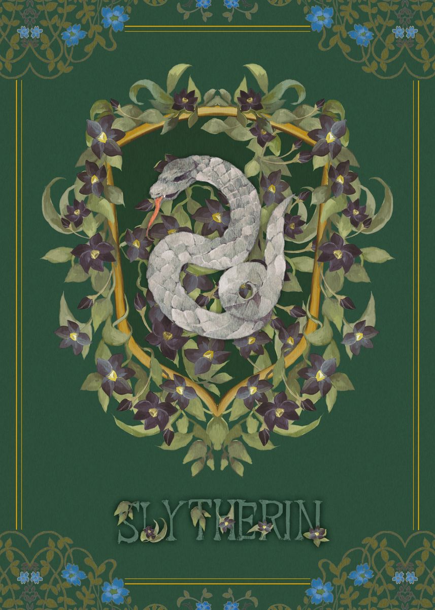 'Slytherin Serpent' Poster, picture, metal print, paint by Wizarding ...