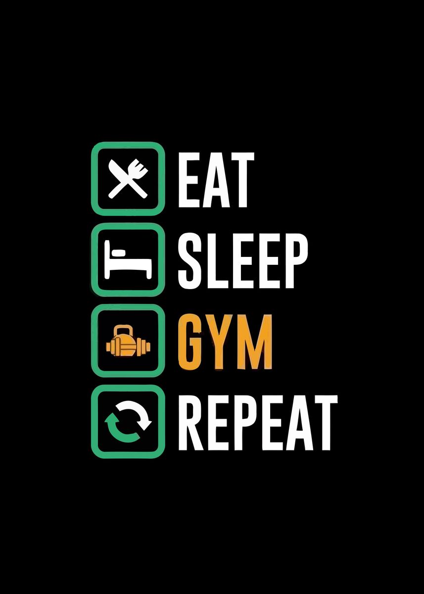 'Gym Motivational' Poster, picture, metal print, paint by Brandon Trust ...