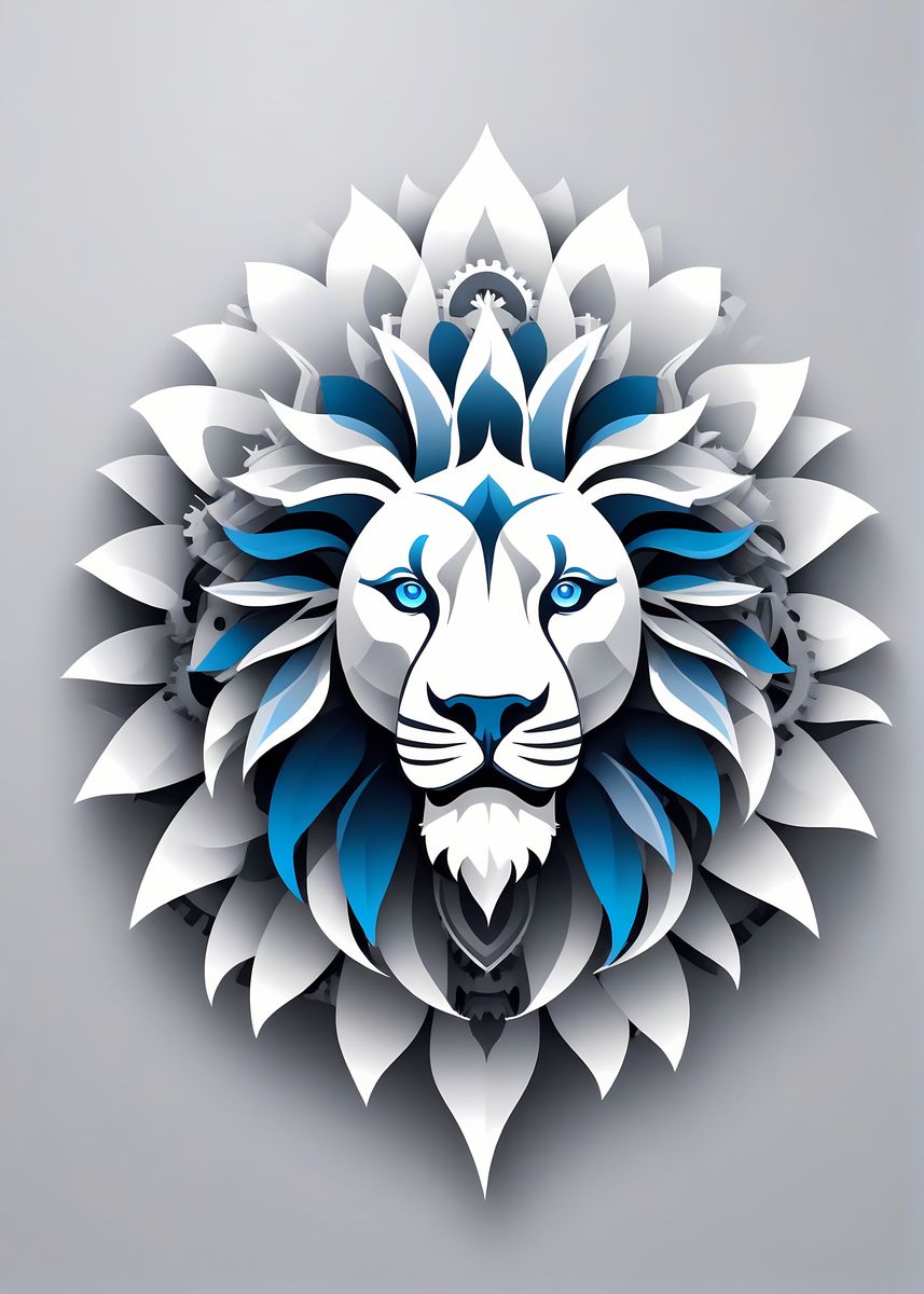 'Lion Bionic Eyes' Poster, picture, metal print, paint by Ruins Poster ...