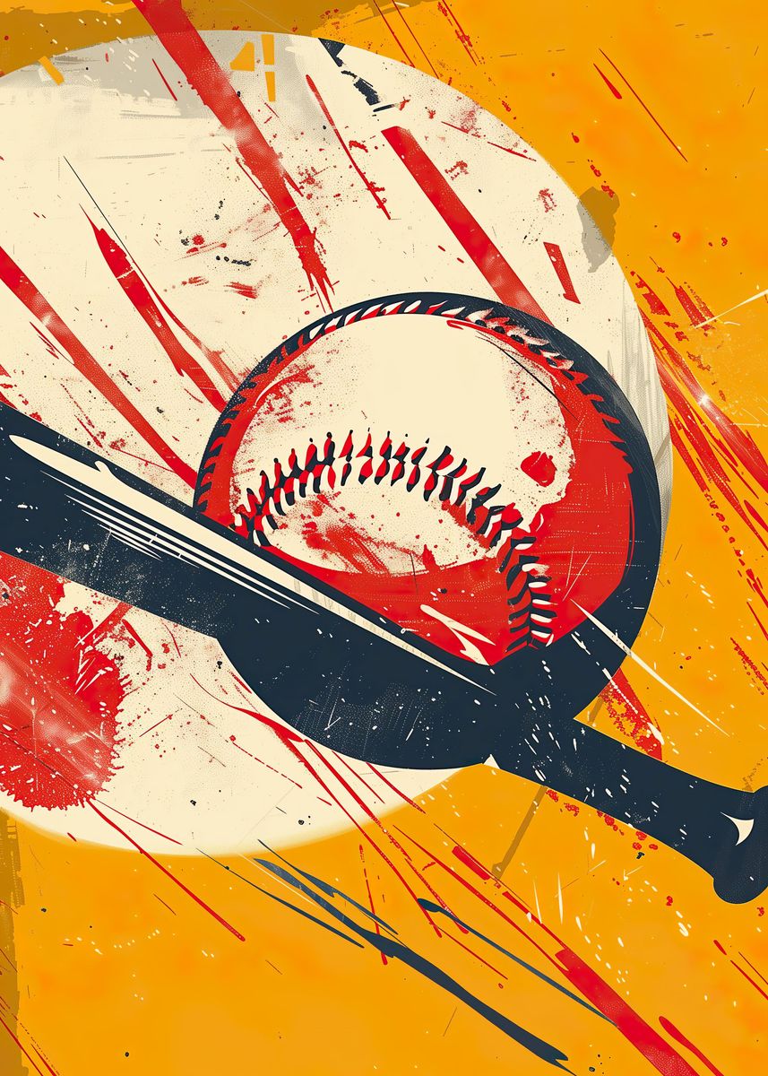 'Baseball Bat Ball Sports' Poster, picture, metal print, paint by Roman ...