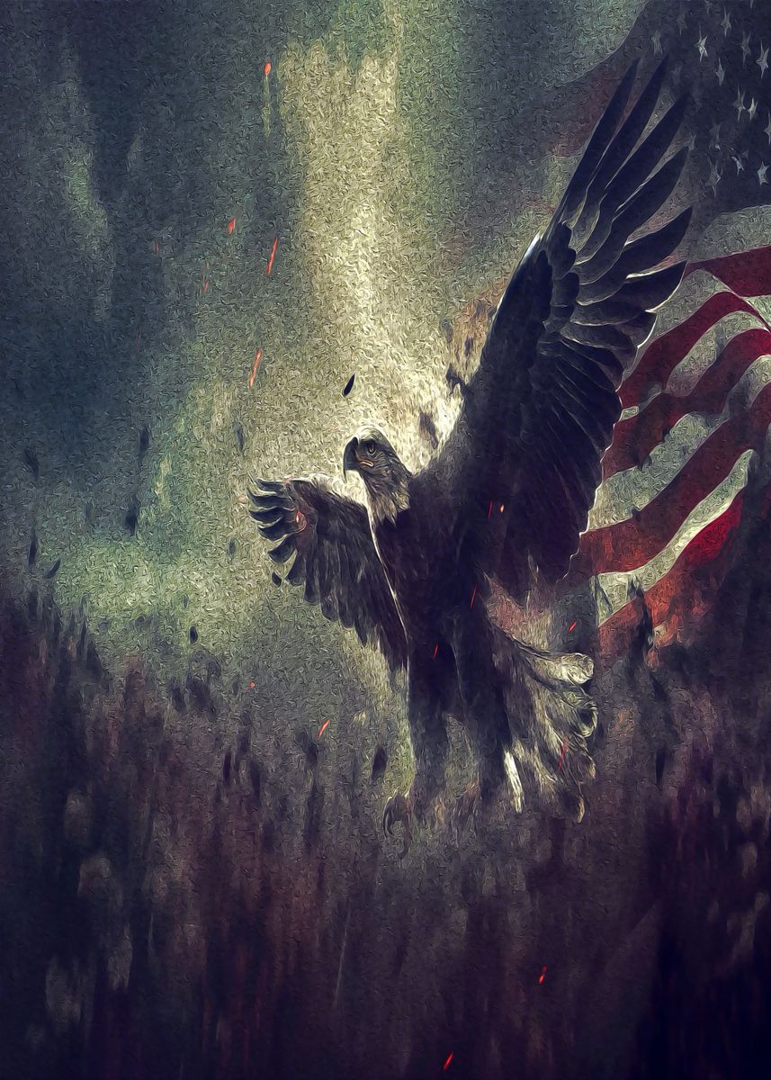 'independence day' Poster, picture, metal print, paint by Hanan | Displate