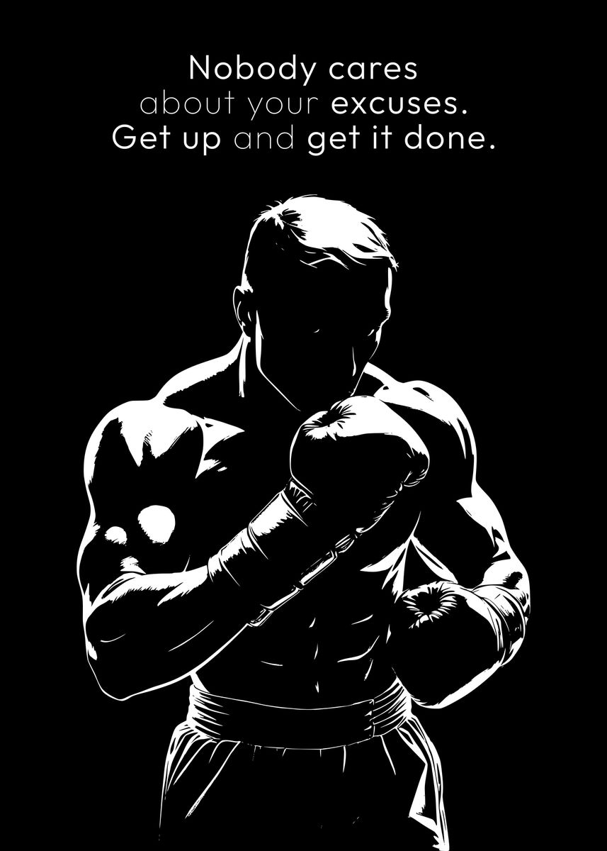 'Nobody Cares Motivational' Poster, picture, metal print, paint by ...