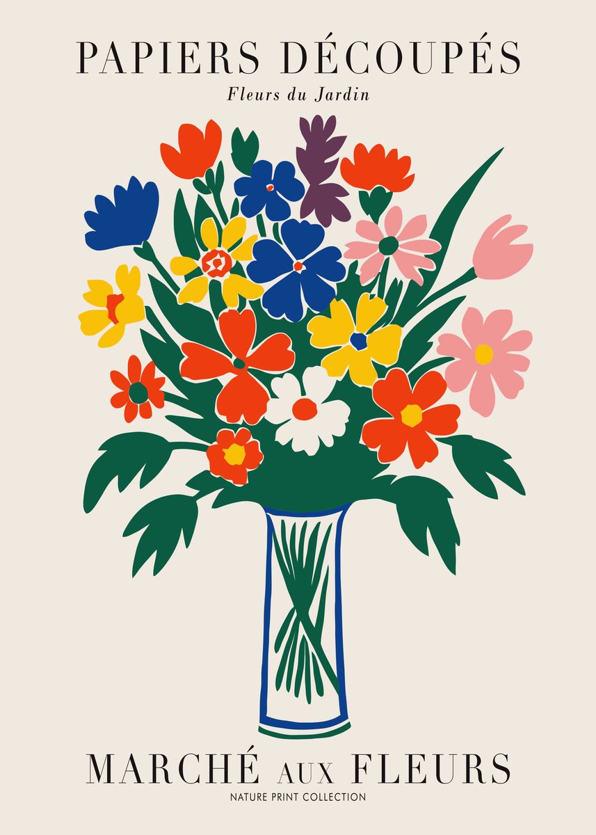 'Retro Nature Print' Poster, picture, metal print, paint by HyggeStudio ...