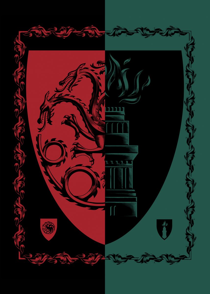'Targaryen - Hightower' Poster, picture, metal print, paint by House of ...