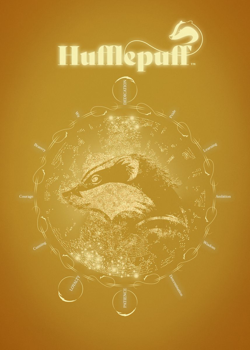 'Hufflepuff Emblem' Poster, picture, metal print, paint by Wizarding ...