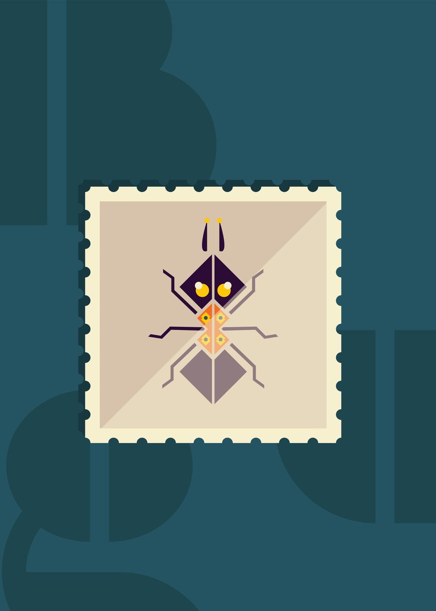 'Geometric Ant' Poster, picture, metal print, paint by Anne Kalland ...