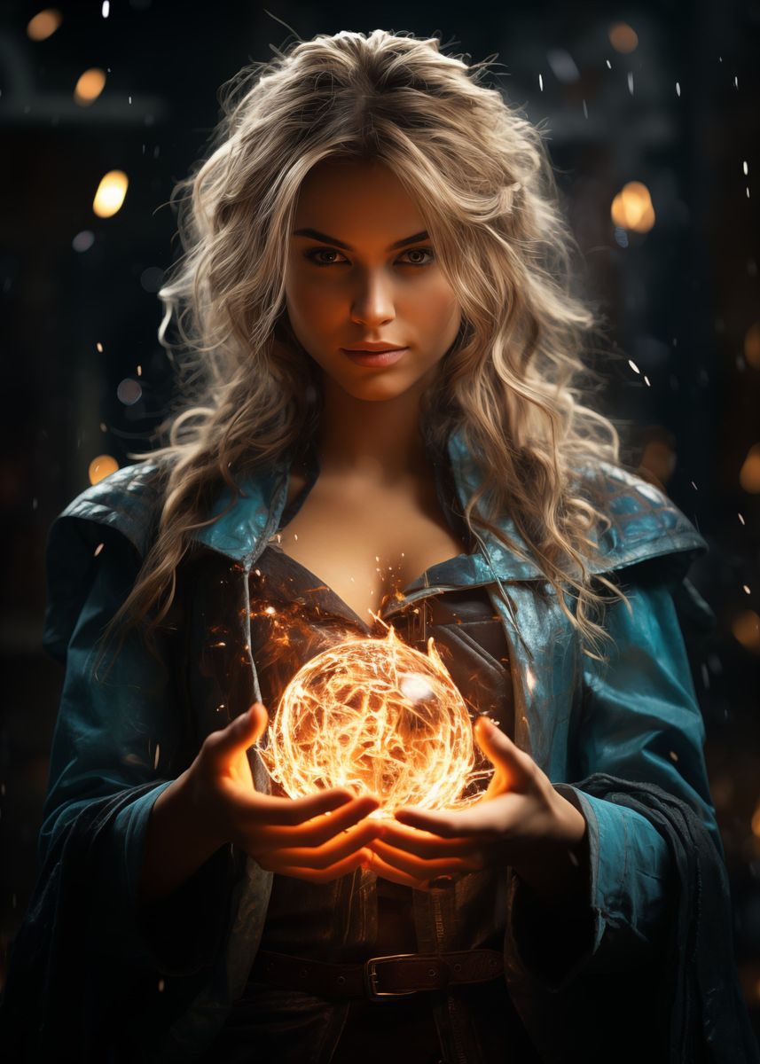 'mage conjuring spells' Poster, picture, metal print, paint by Yuki ...