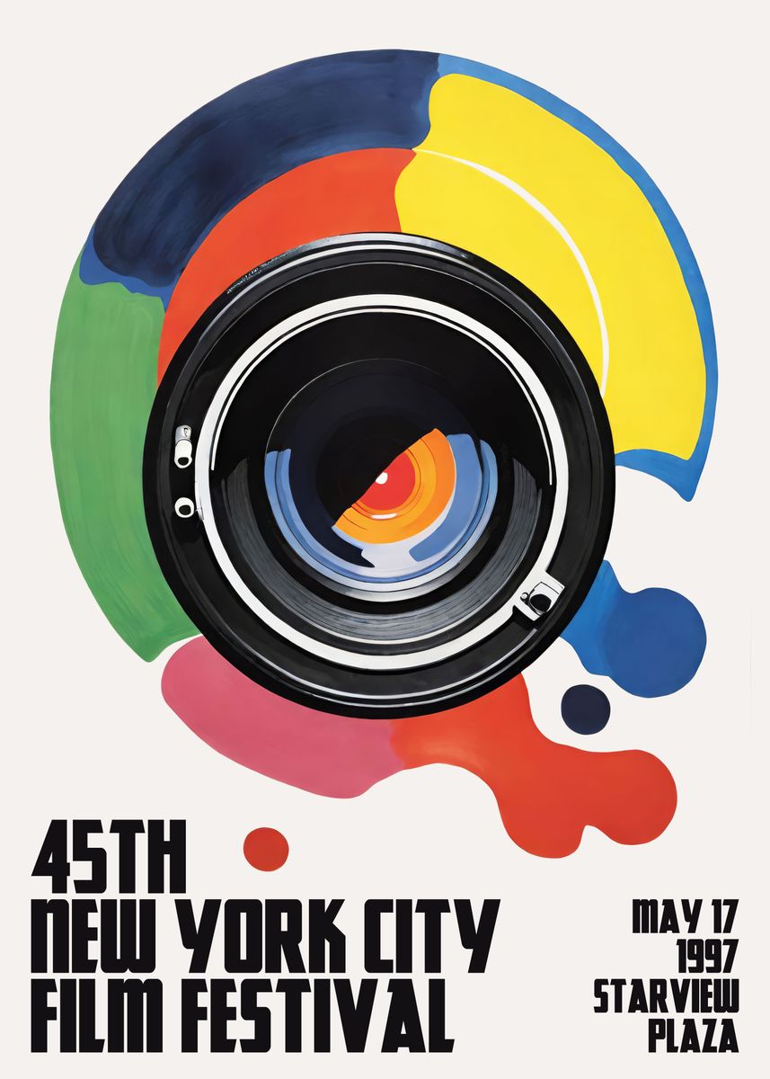 '1997 NYC Film Festival Art' Poster, picture, metal print, paint by BluePinkPanther | Displate