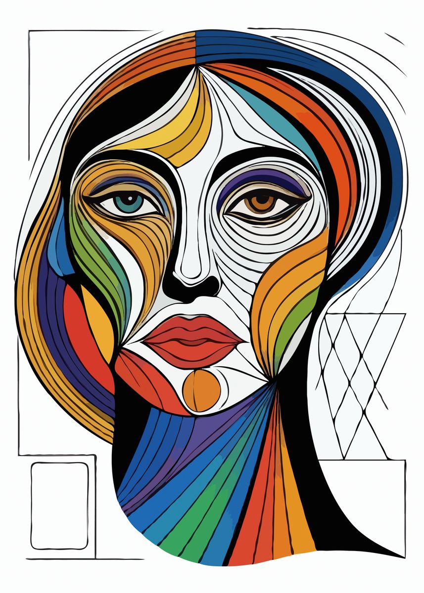 'Women Cubism' Poster, picture, metal print, paint by Creatives Sam ...