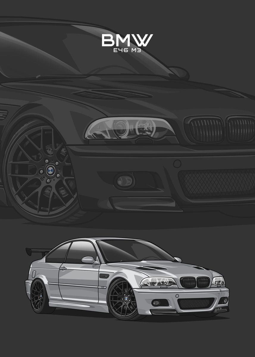 'BMW E46 M3' Poster, picture, metal print, paint by capture art | Displate