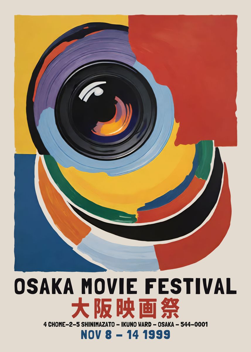 '1999 Osaka Movie Festival' Poster, picture, metal print, paint by BluePinkPanther | Displate