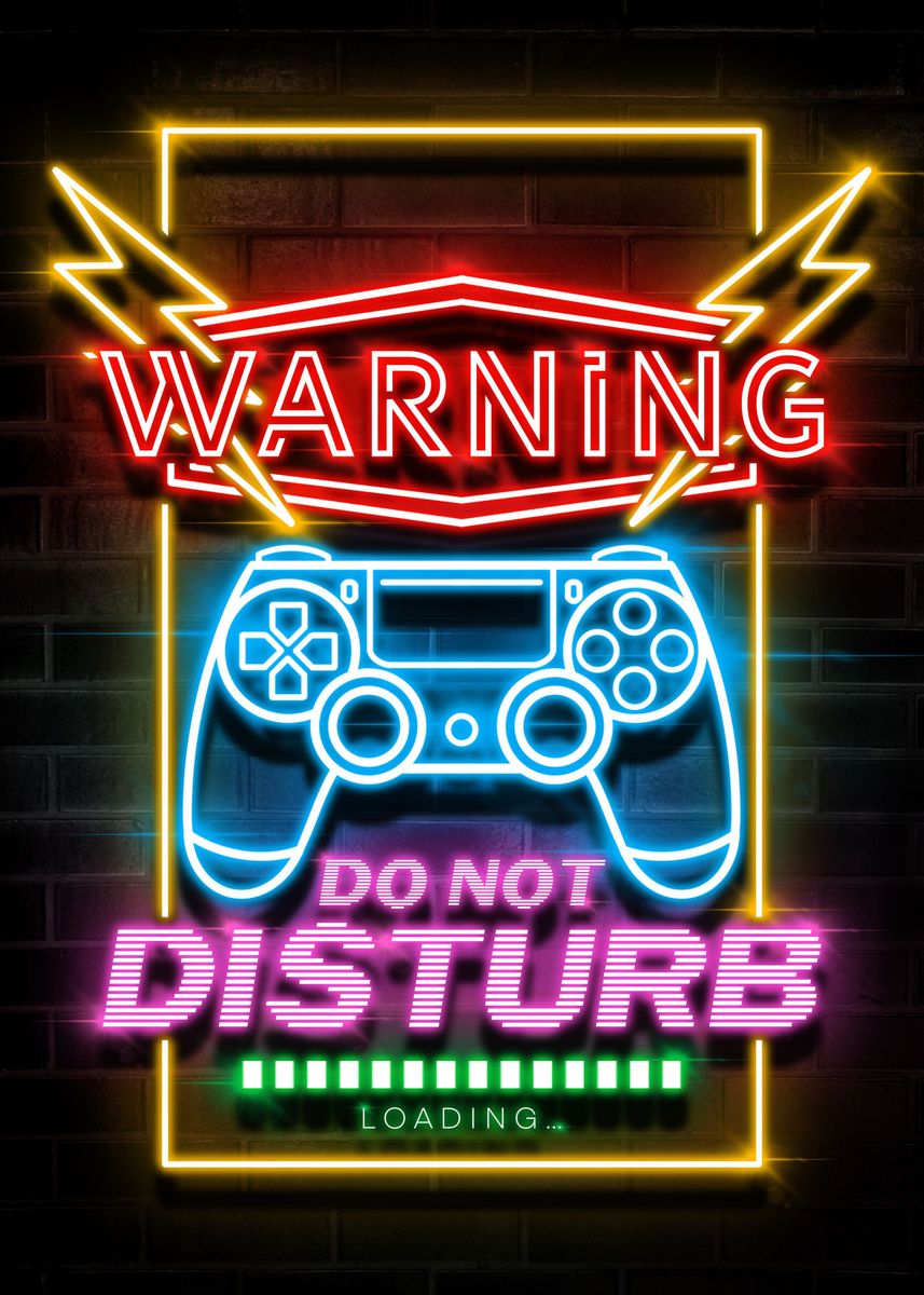 'DO NOT DISTURB NEON ART' Poster, picture, metal print, paint by MoveUp ...