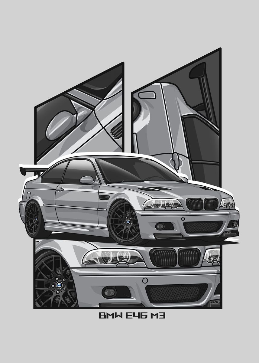 'BMW E46 M3' Poster, picture, metal print, paint by capture art | Displate