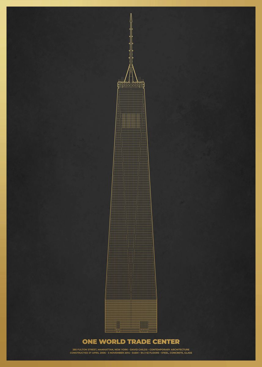 'One World Trade Center' Poster, picture, metal print, paint by aio ...