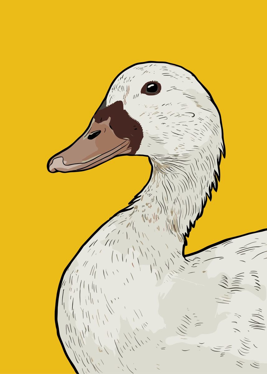 'Funny Duck' Poster, picture, metal print, paint by Vicky Hanggara ...