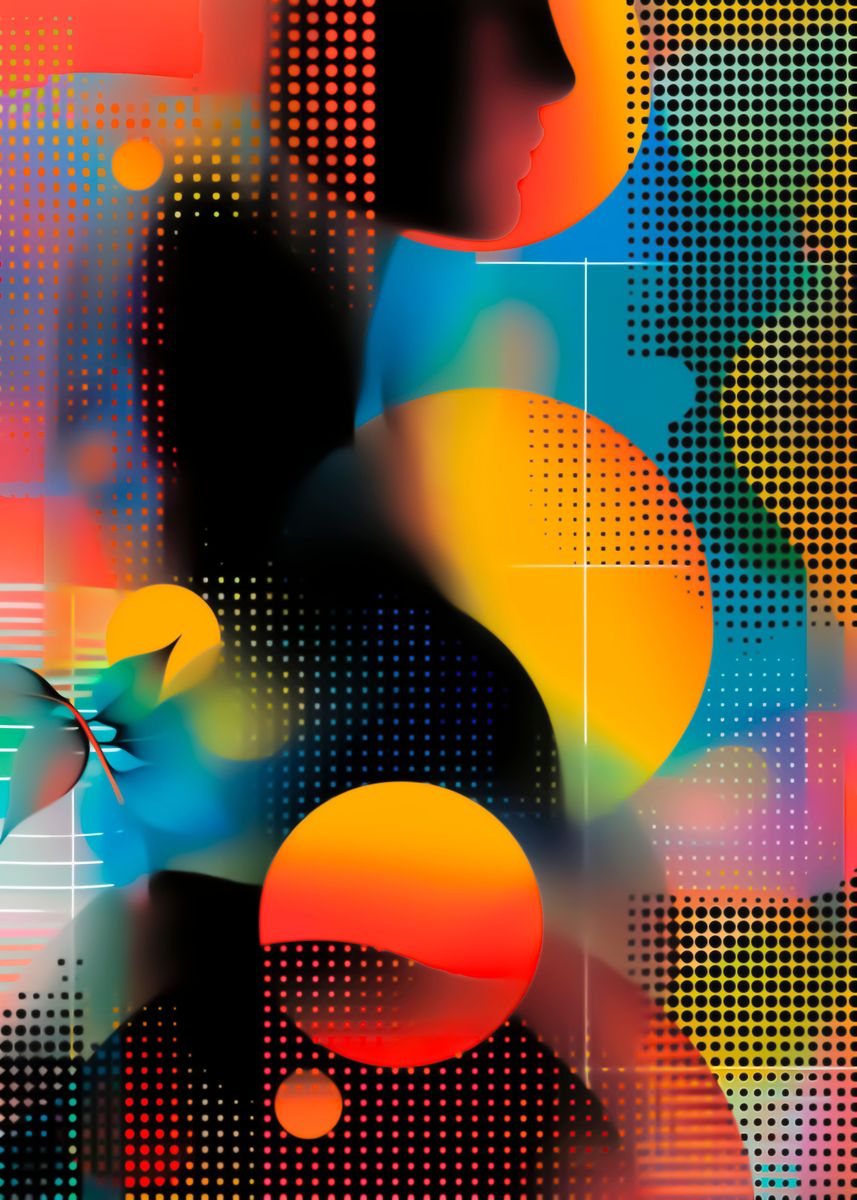 'Vibrant Pixelscape IV' Poster, picture, metal print, paint by Nicholas ...