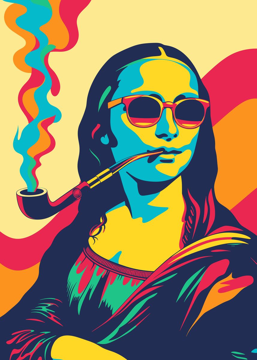 'Mona Lisa Retro Poster Art' Poster, picture, metal print, paint by ...