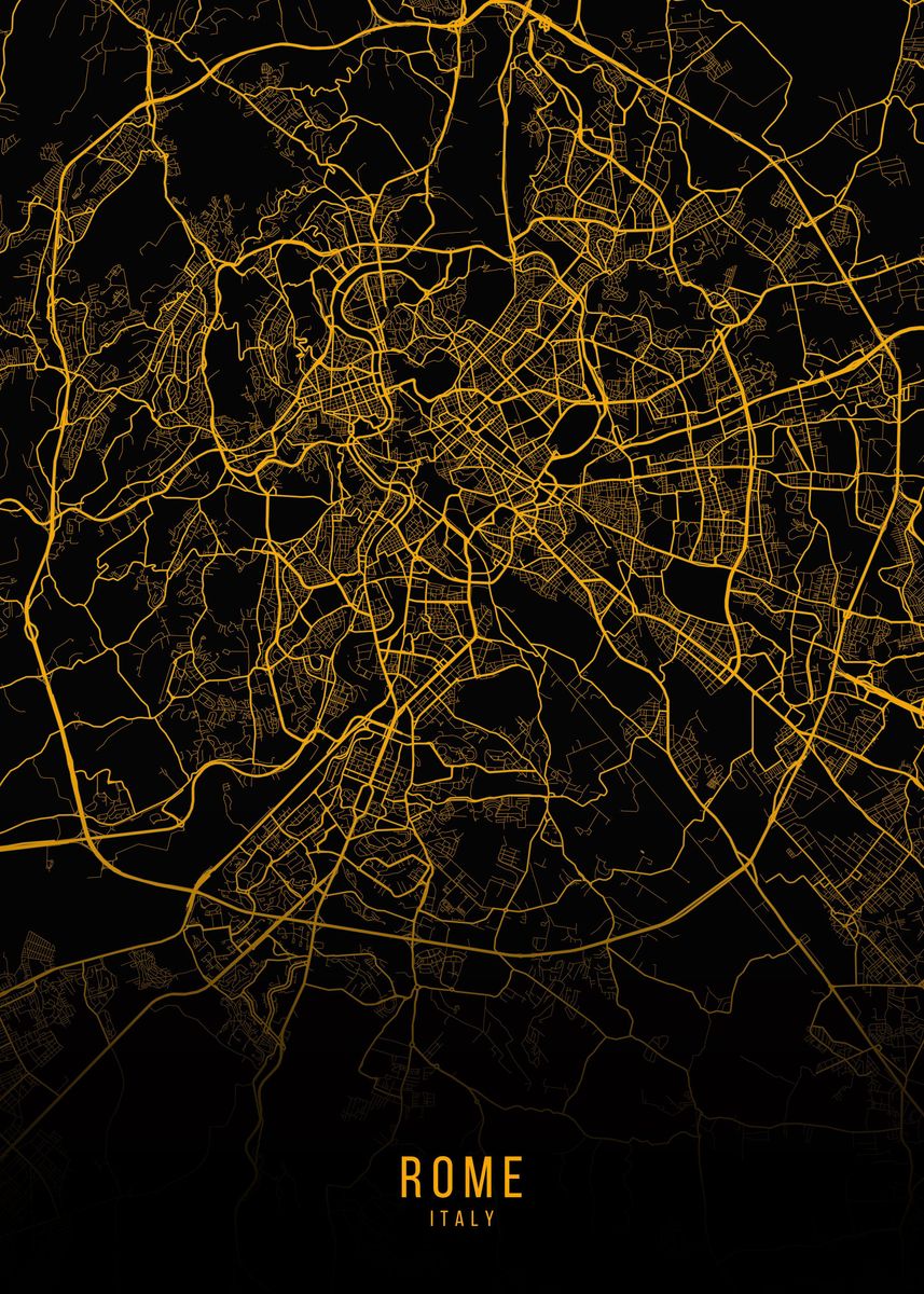 'Golden Lines of Rome' Poster, picture, metal print, paint by Arturo ...