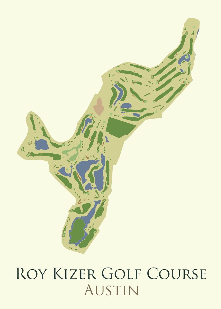 'Roy Kizer Golf Course' Poster, picture, metal print, paint by Sam Kal ...