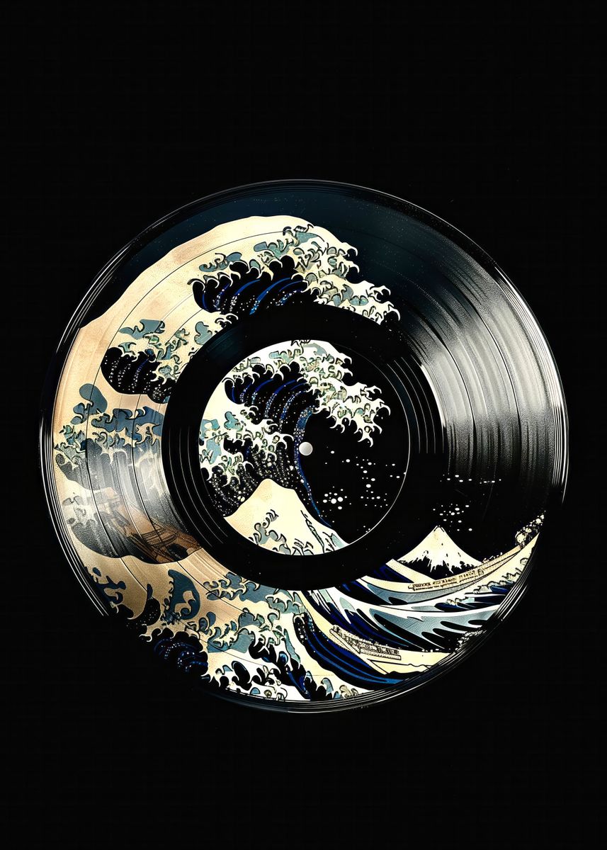 'Vinyl Japanese wave ' Poster, picture, metal print, paint by Simon ...