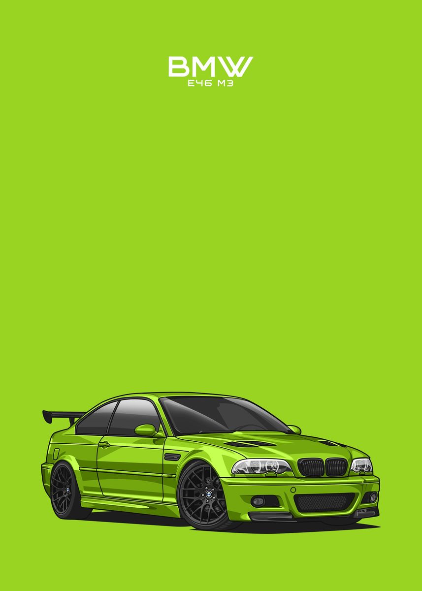 'BMW E46 M3 green light' Poster, picture, metal print, paint by capture ...