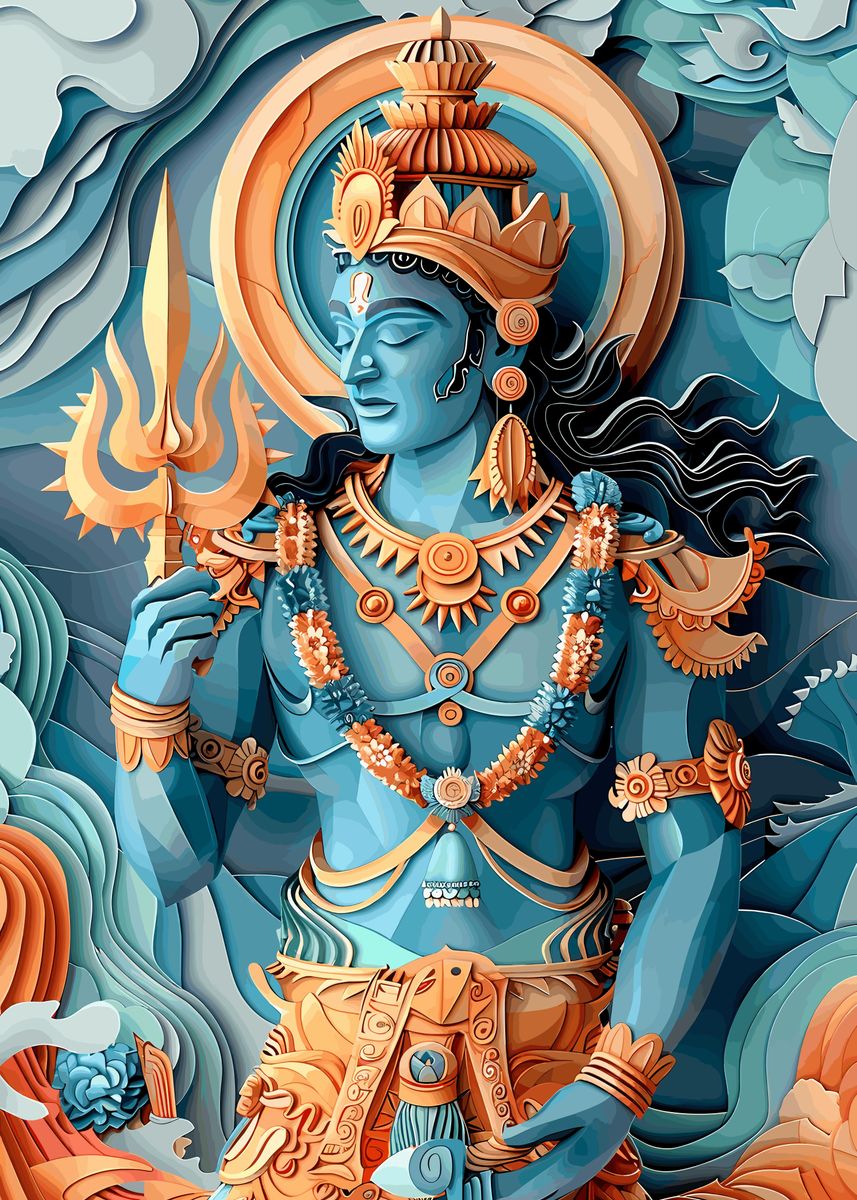 'Hindu God Indra' Poster, picture, metal print, paint by CrazySquirrel ...