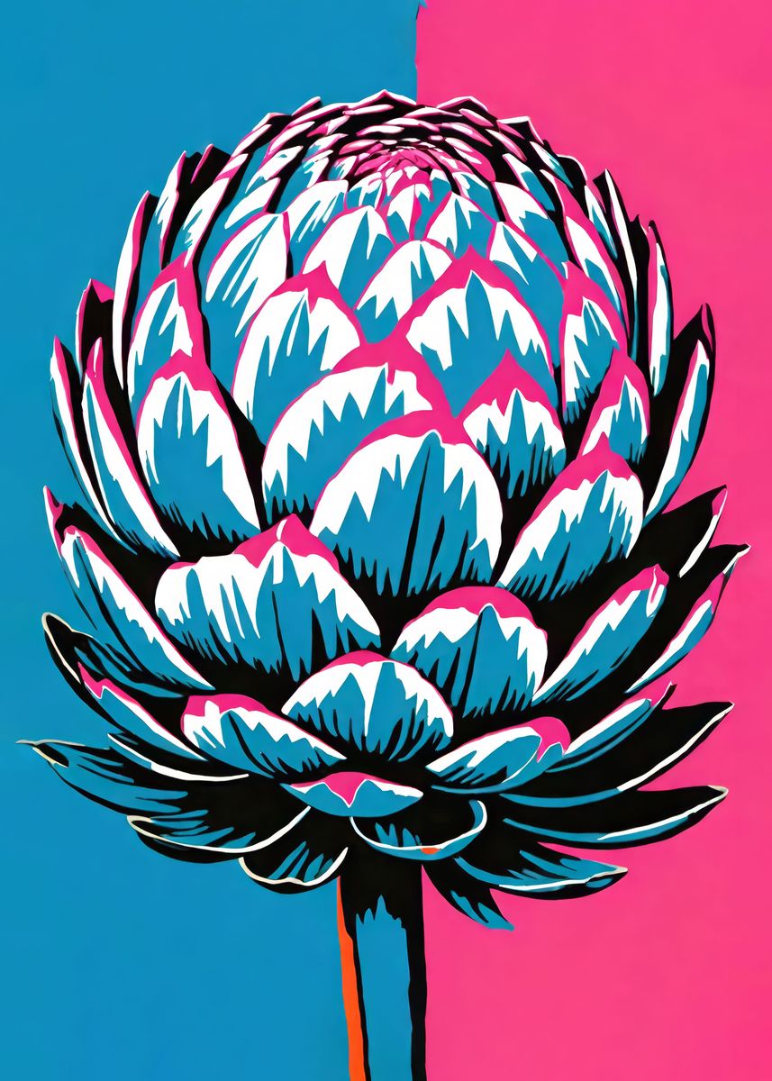 'Pink Pop Art Artichoke' Poster, picture, metal print, paint by ...