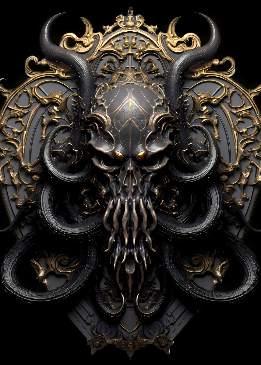 'God Cthulhu Art Deco' Poster, picture, metal print, paint by Luong ...