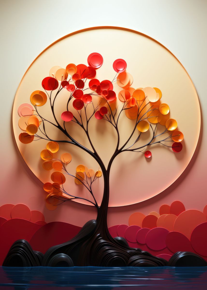 'Art tree with colors' Poster, picture, metal print, paint by Steven ...