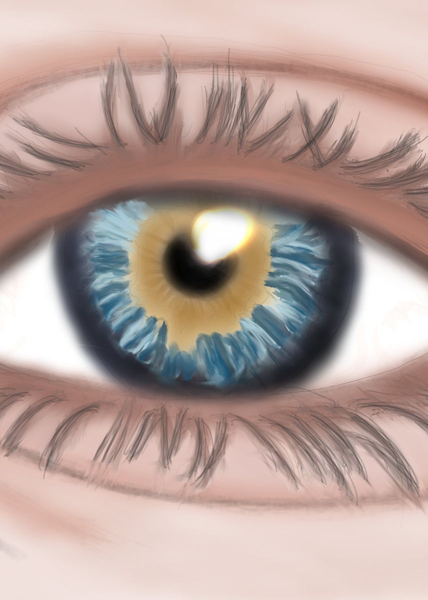 'Realistic eye painting ' Poster, picture, metal print, paint by ...