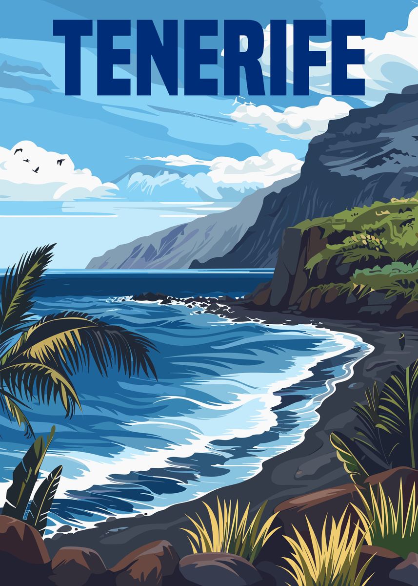 'Tenerife Island Spain' Poster, picture, metal print, paint by Mesh ...