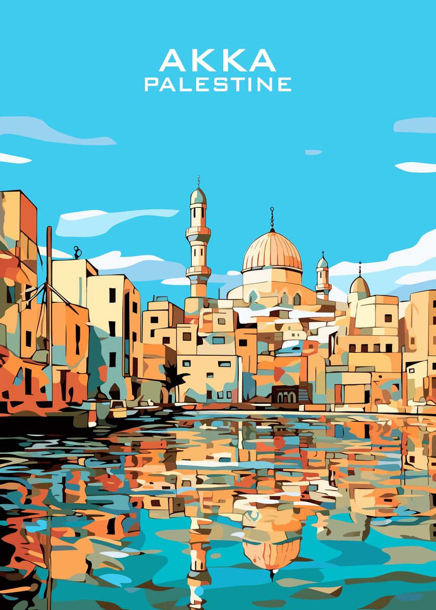 'Akka Palestine Vintage Art' Poster, picture, metal print, paint by ...