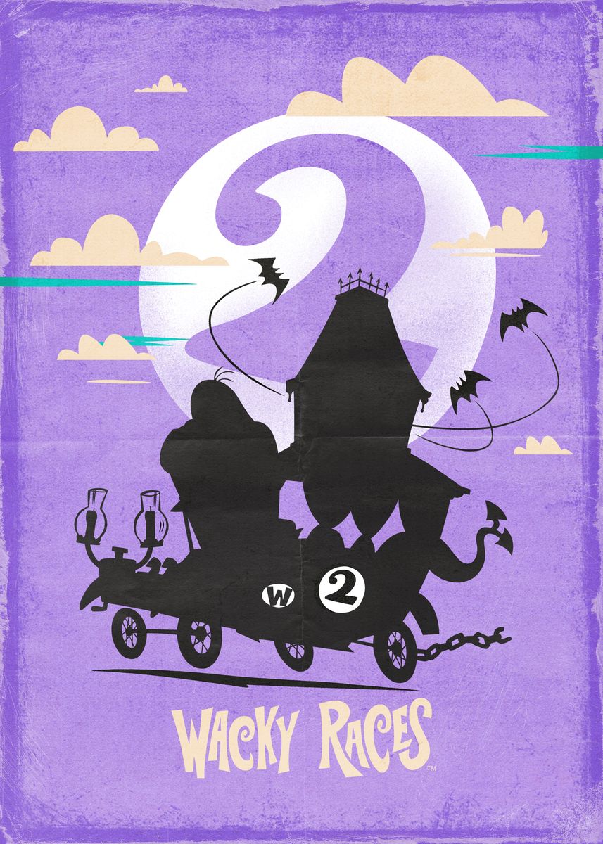 'Wacky Races W2' Poster, picture, metal print, paint by Hanna Barbera ...