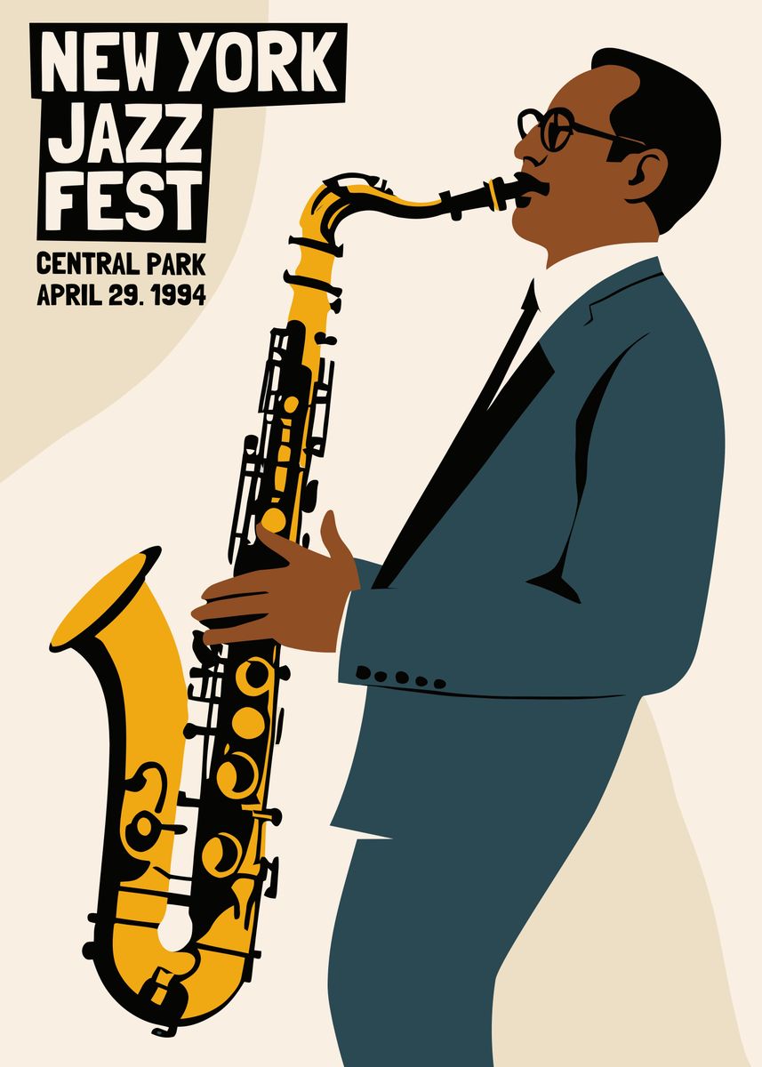 '1994 NYC Jazz Fest Poster' Poster, picture, metal print, paint by ...