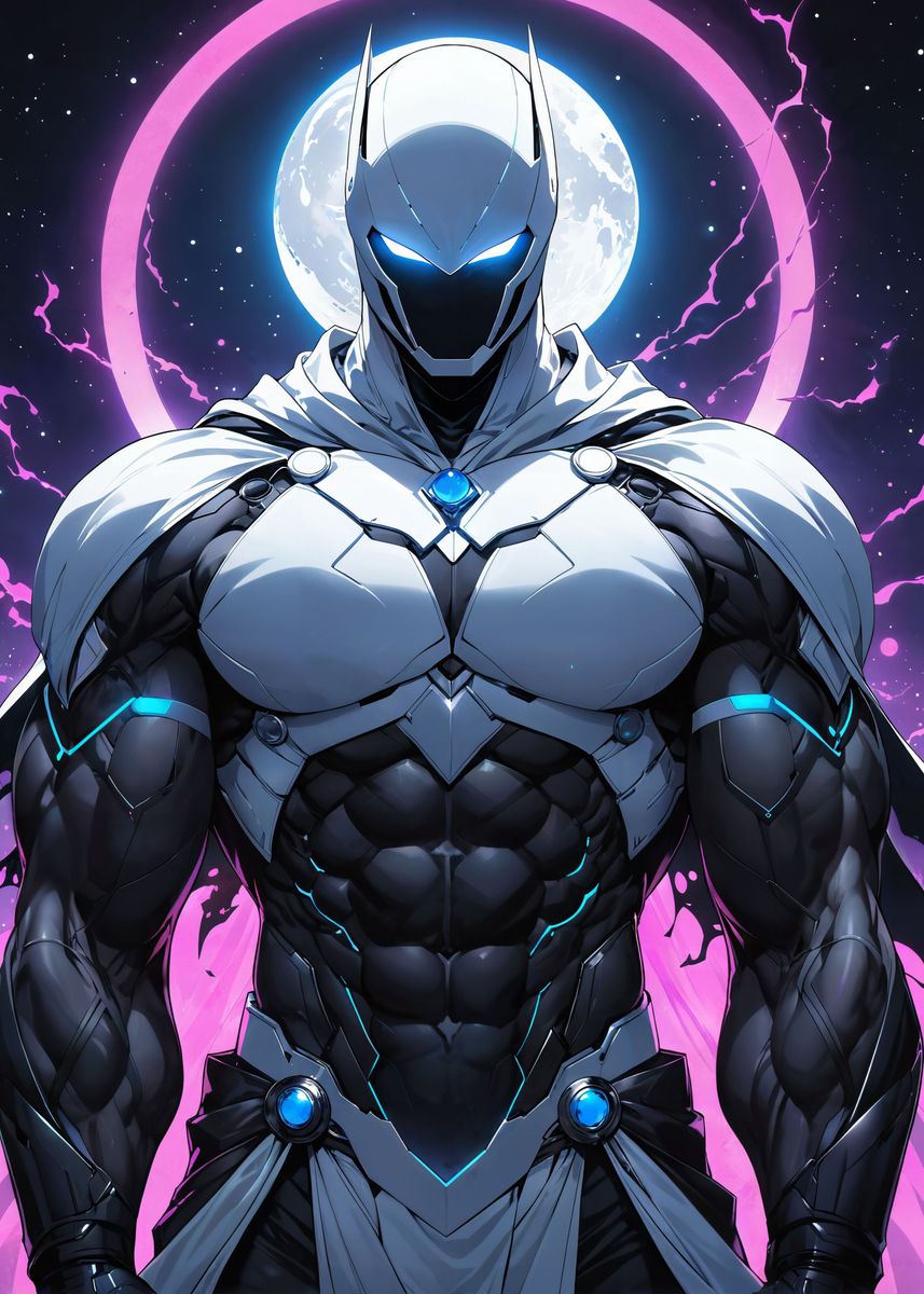 'white moon cyborg' Poster, picture, metal print, paint by aigoar ...