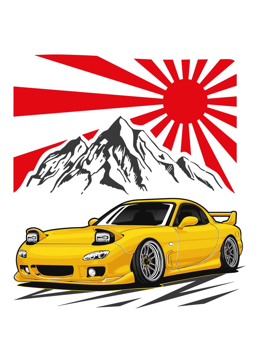 'Mazda RX7' Poster, picture, metal print, paint by Conceptual ...