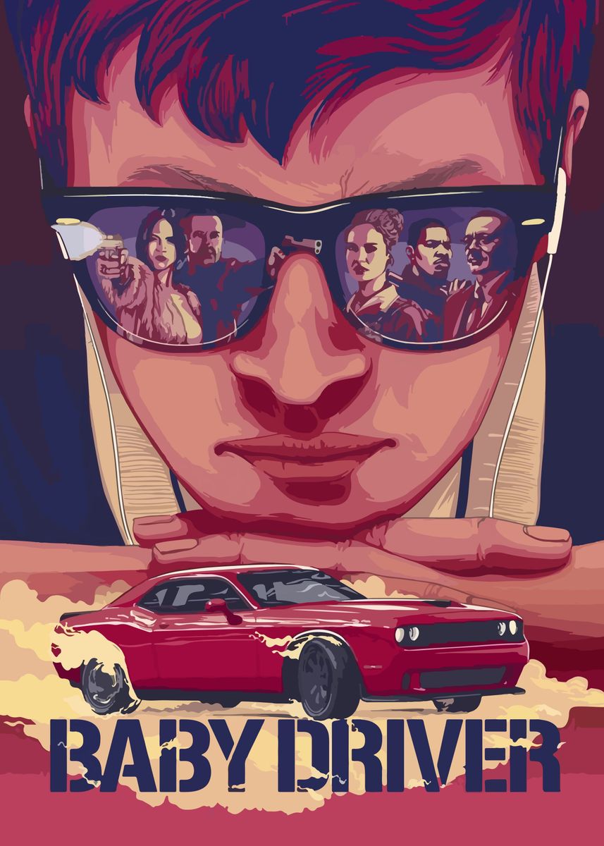 'baby driver cars retro' Poster, picture, metal print, paint by Santos ...
