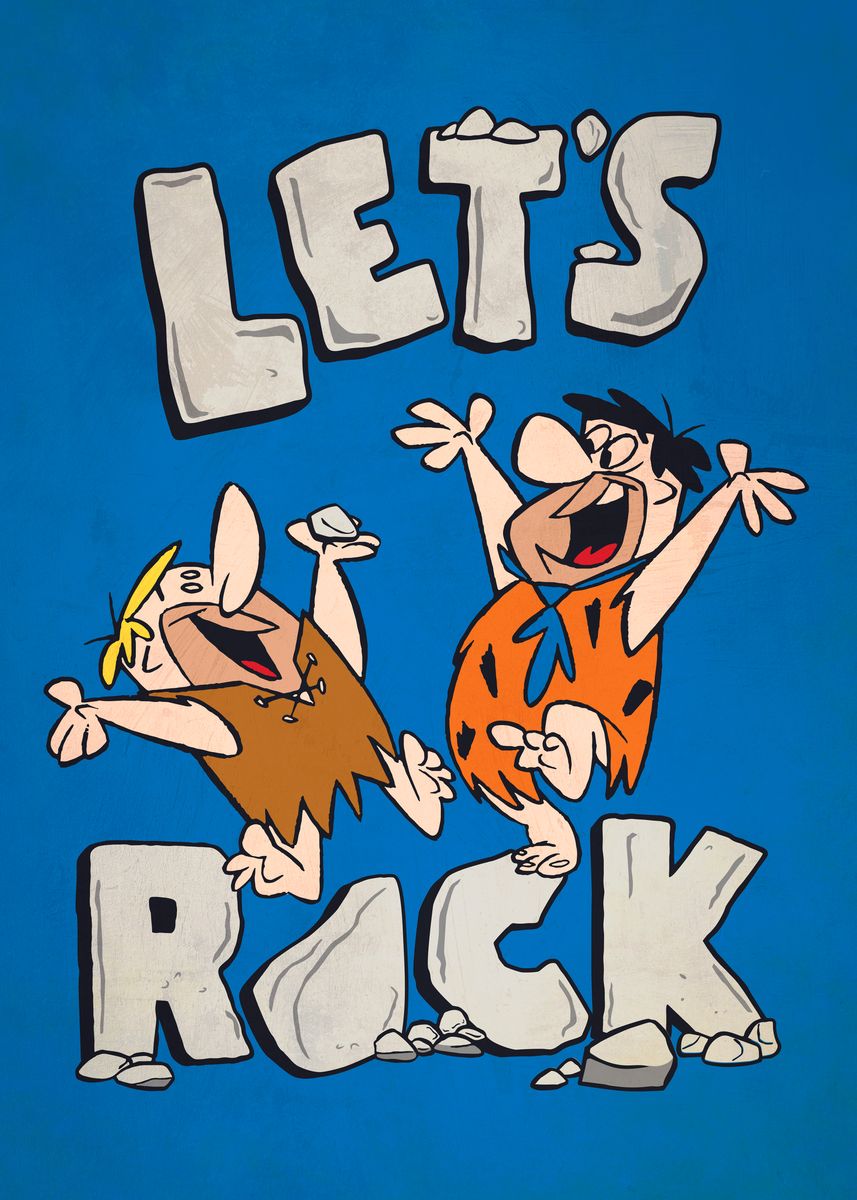 'Let's Rock' Poster, picture, metal print, paint by Hanna Barbera ...