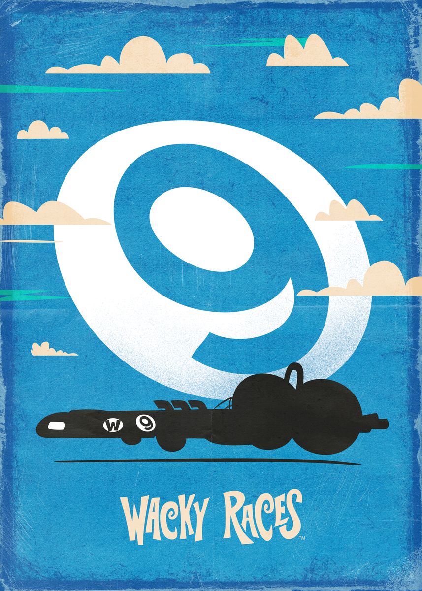 'Wacky Races W9' Poster, picture, metal print, paint by Hanna Barbera ...