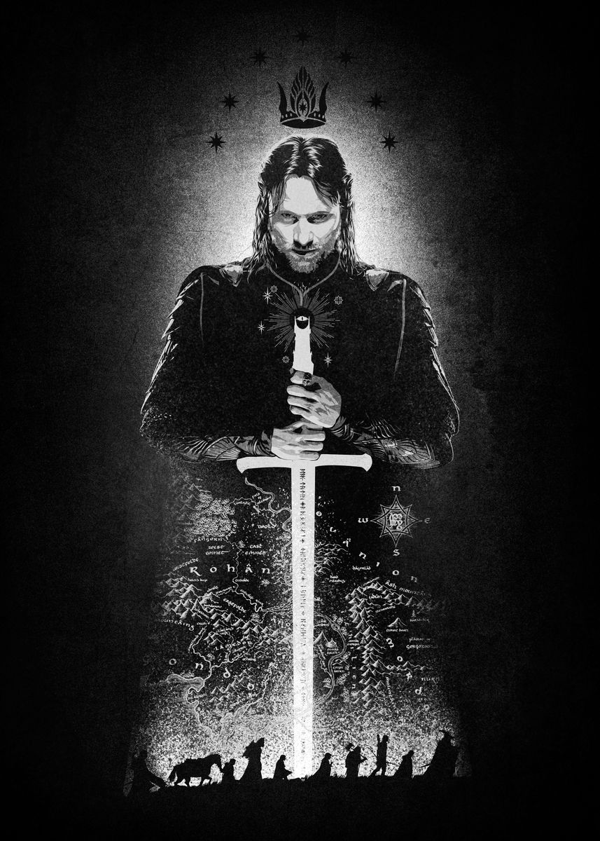 'The King of Gondor' Poster, picture, metal print, paint by Middle ...