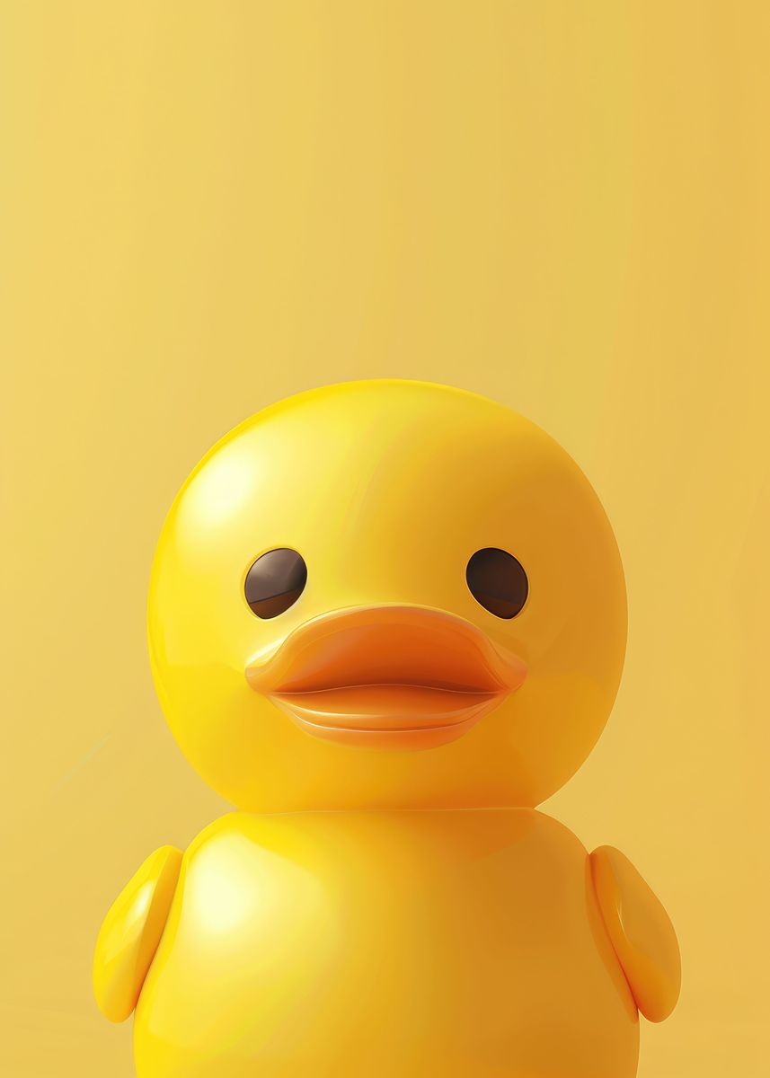 'Yellow Rubber Duck' Poster, picture, metal print, paint by Jan | Displate