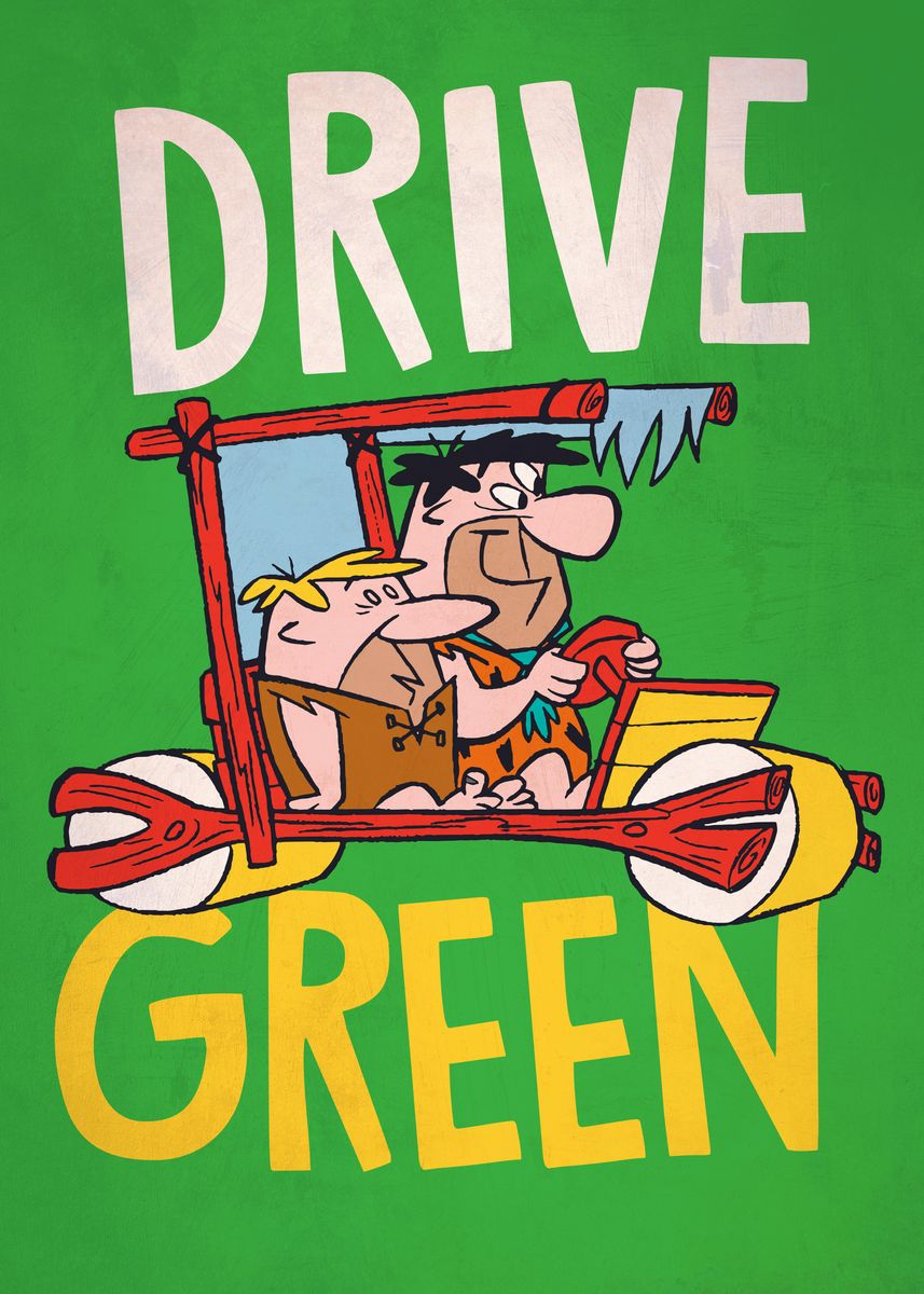 'Drive Green' Poster, picture, metal print, paint by Hanna Barbera ...