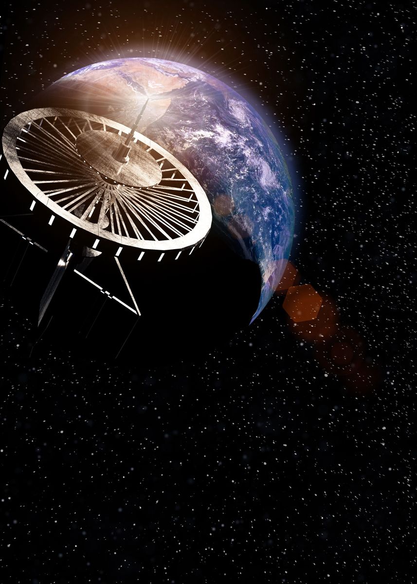 'Orbiting Earth' Poster, picture, metal print, paint by Shaheen Khan ...