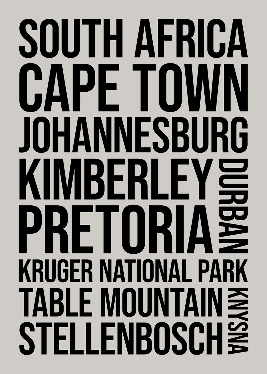 'South Africa Cities Art' Poster, picture, metal print, paint by ...