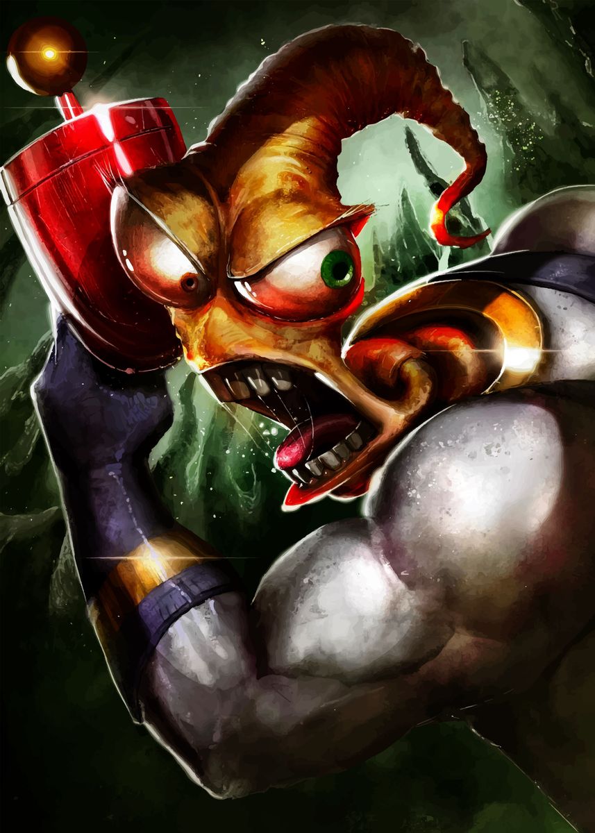 'earthworm jim' Poster, picture, metal print, paint by Sadam nafis ...