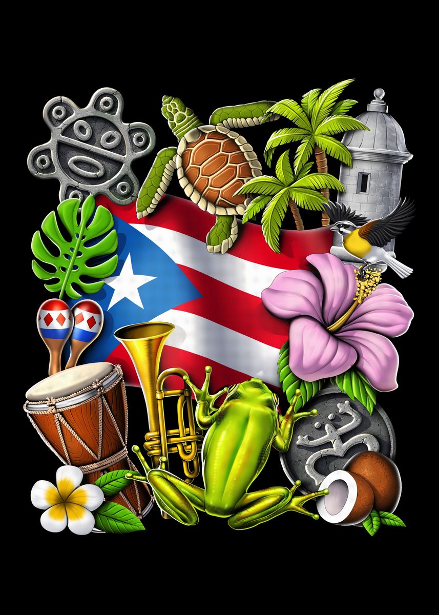 'Puerto Rico Boricua Pride' Poster, picture, metal print, paint by ...