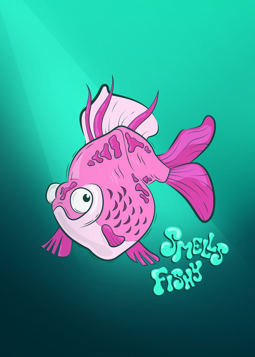 'Smells Fishy' Poster, picture, metal print, paint by Anne Kalland ...